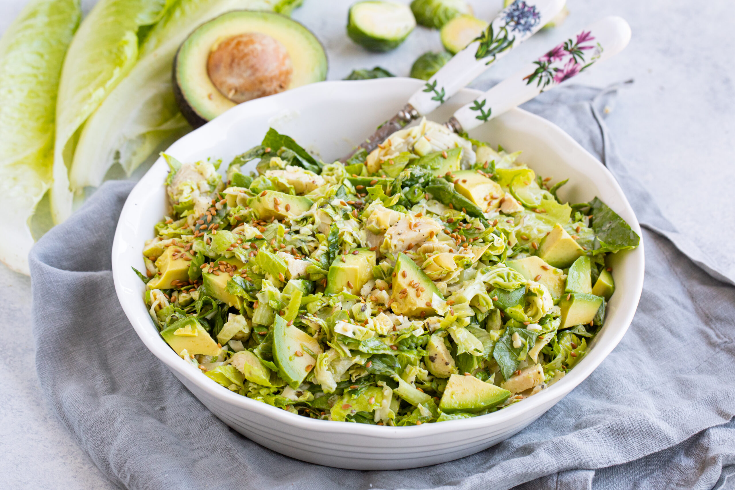 Brussels Sprout Salad with Avocado, Artichokes & Creamy Honey-Mustard ...